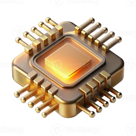 Elegant Modern A Close Up Of A Microchip Revealing Intricate Circuitry Golden Light