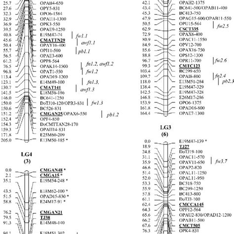 Linkage Map 1 And Locations Of Quantitative Trait Loci Associated With