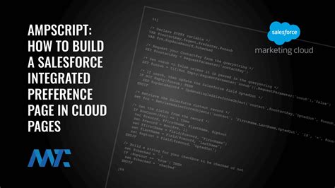 Salesforce Marketing Cloud Preference Center Ampscript And Cloud Page