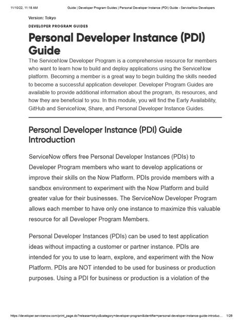 Guide Developer Program Guides Personal Developer Instance Pdi