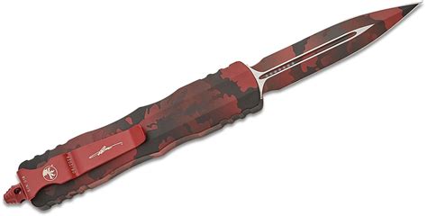 Microtech 225 1rcs Signature Series Dirac Auto Otf Knife 2 92 Red Camo Double Edge Dagger Blade