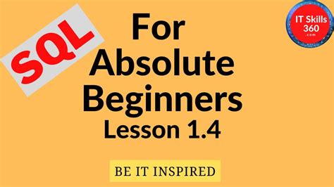 Sql For Absolute Beginners Lesson 14 Youtube