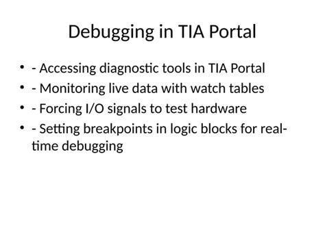 siemens plc debugging troubleshooting pptx