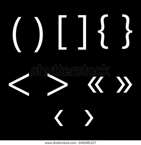 Types Brackets Bracket Icons Typography Parenthesis Stock Vector Royalty Free