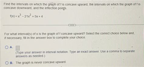 Solved Find The Intervals On Which The Graph Of F Is Chegg Com