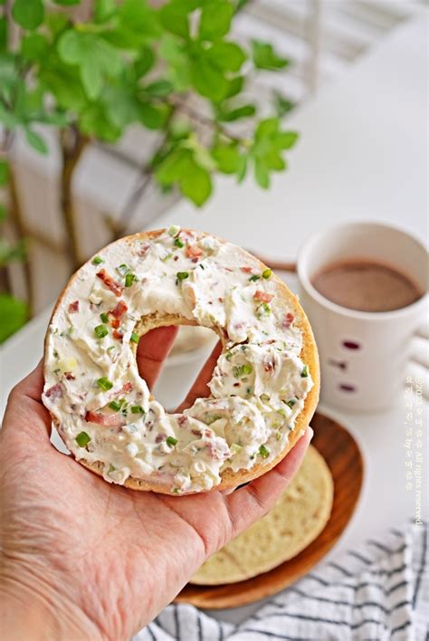 베이컨 쪽파 크림치즈 만들기 베이글 맛있게 먹는법 크림치즈 요리 네이버 블로그
