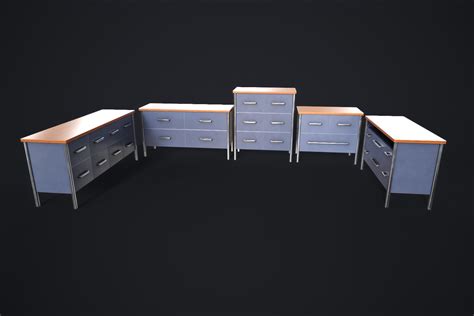 Office Lockers With Drawers 3d Furniture Unity Asset Store