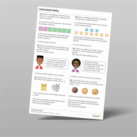year 6 calculate ratio reasoning and problem solving resource