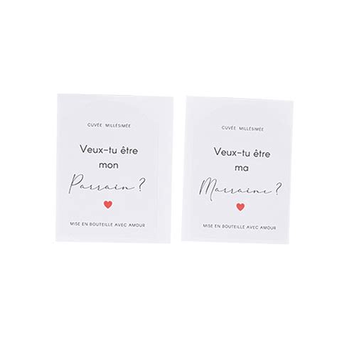 Autocollant Veux Tu Être Ma Marrainemon Parrain 11x78cm 2 Feuilles