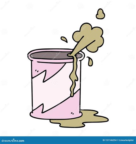 A Creative Quirky Hand Drawn Cartoon Exploding Soda Can Stock Vector