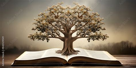 Book Pages Growing Into Tree Symbolizing Family History And Genealogy Research Concept Family