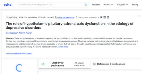 Citation Report The Role Of Hypothalamic Pituitary Adrenal Axis