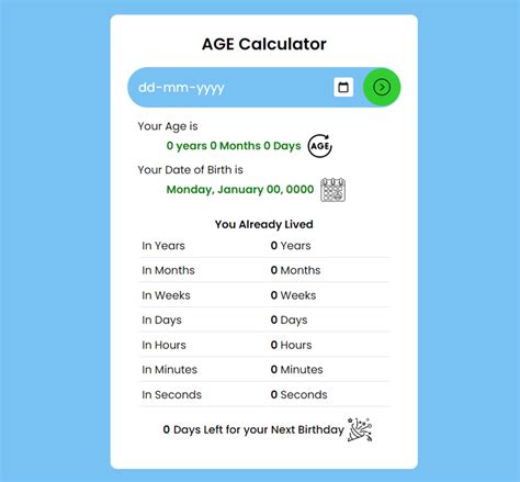 How To Create A Age Calculator In Html Css And Javascript Calculate Age