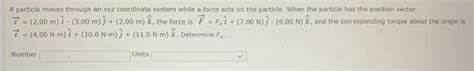 solved a particle moves through an xyz coordinate system