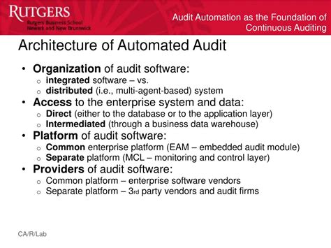 Ppt Audit Automation As The Foundation Of Continuous Auditing