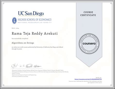 Completed Algorithms On Strings Course On Coursera Rama Teja Reddy Arekuti Posted On The