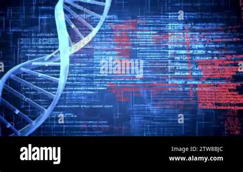 digitally generated animation of dna double helix against a background