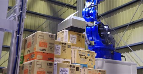 日雑品の混載パレットから全量デパレタイズ 株式会社mujin