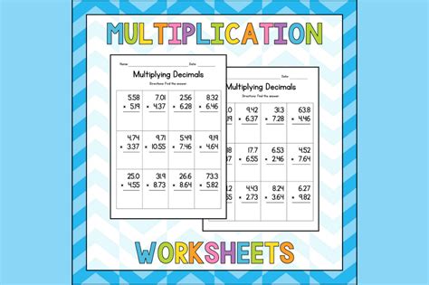 Multiplying Decimals In Columns Graphic By Atlasart Creative Fabrica