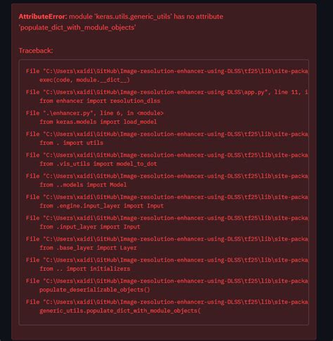AttributeError Module Keras Utils Generic Utils Has No Attribute Populate Dict With Module