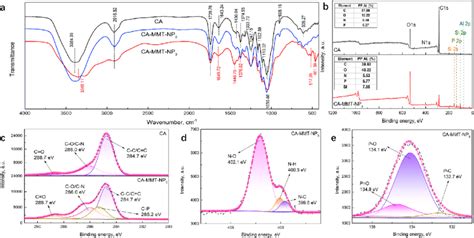 a ftir spectra obtained from the ca ca mmt np 0 and ca mmt np 3