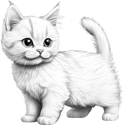 Premium PSD Coloredpencil Sketch Of A Munchkin Cat Aigenerated