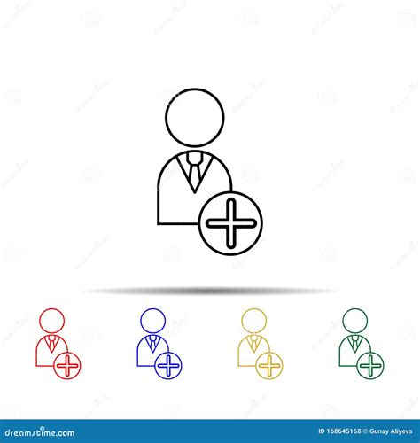 Employee Plus Line Multi Color Style Icon Simple Thin Line Outline Vector Of Team Work Icons