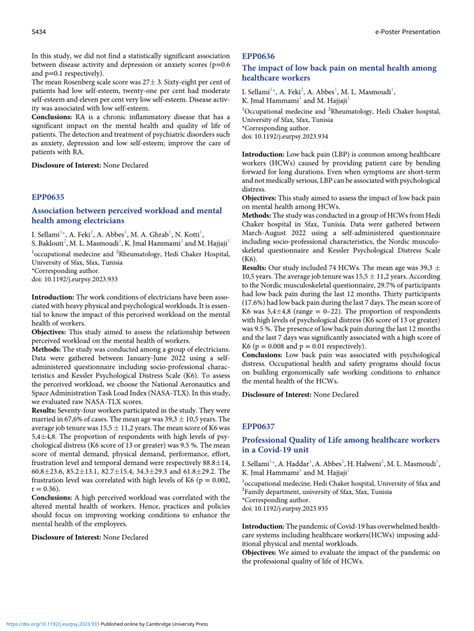 Pdf Association Between Perceived Workload And Mental Health Among Electricians