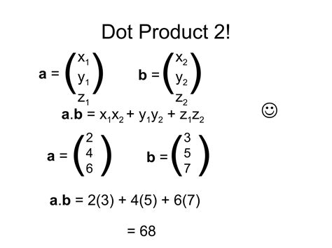 Vector Multiplication Dot Product Ppt