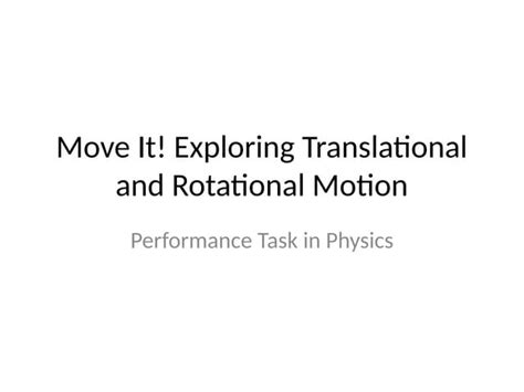 Translationalvsrotationalmotionactivitypptx