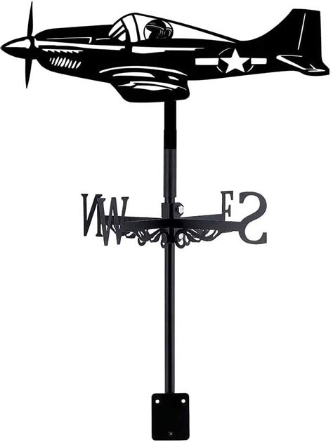 Fighter Jet Iron Weather Vane Plane Metal Weather Vanes Black Wind