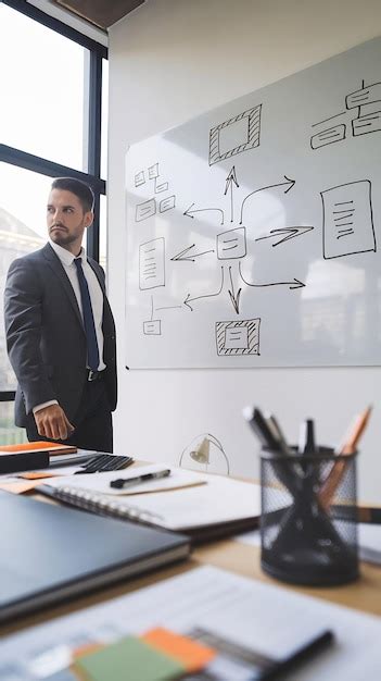 Business Process Management And Automation Concept With Workflow Flowchart Businessman Premium