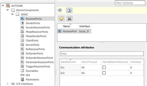 configure autosar sender receiver communication matlab and simulink