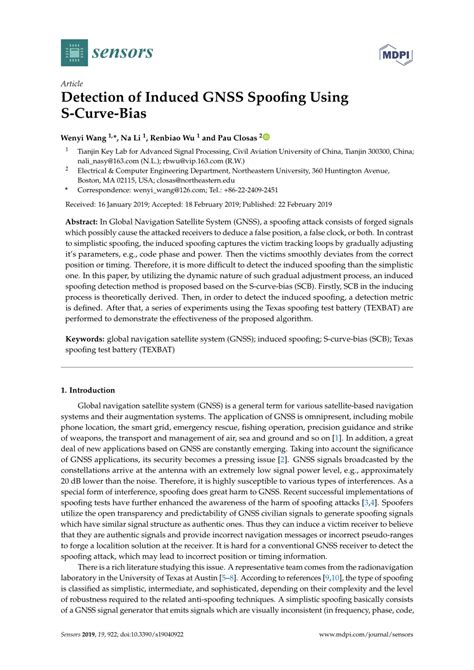 Pdf Detection Of Induced Gnss Spoofing Using S Curve Bias
