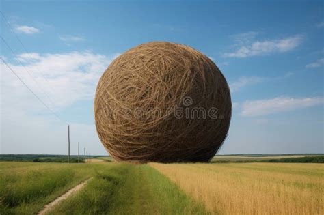 The Worlds Largest Ball Of Twine Towering Above The Landscape Stock