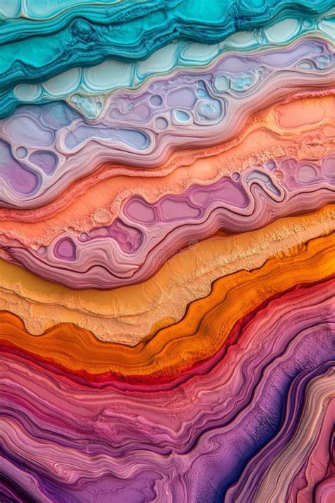 Abstract Waves Of Colorful Flowing Fabric Create A Lively Visual Impression Stock Image Image