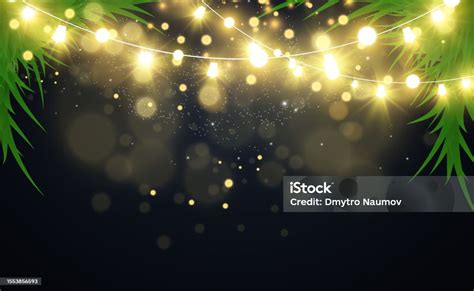 크리스마스 밝은 아름다운 조명 디자인 요소 Xmas 인사말 카드의 디자인을위한 빛나는 조명 화환 가벼운 크리스마스 장식