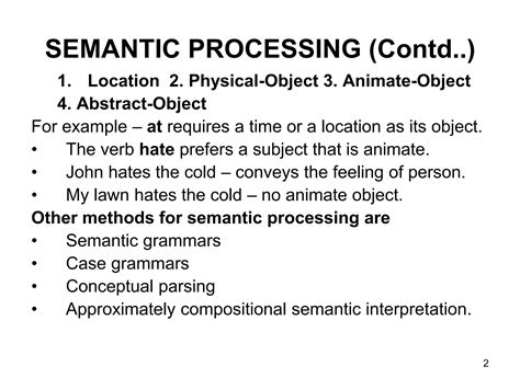 Lec12 Semantic Processing Ppt