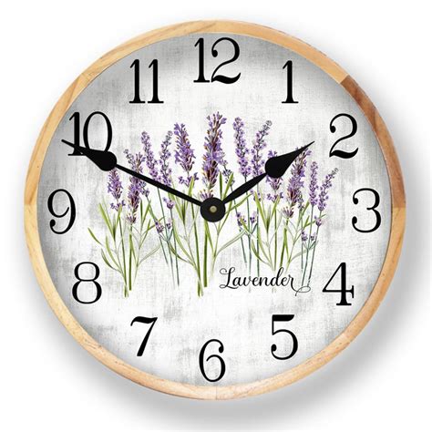 Lavender Wall Clock 8 Sizes To Choose Made In Usa Lifetime Etsy