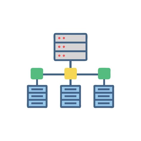 Simplified Diagram Showcasing Server Architecture With Connected Databases Visually 65410822