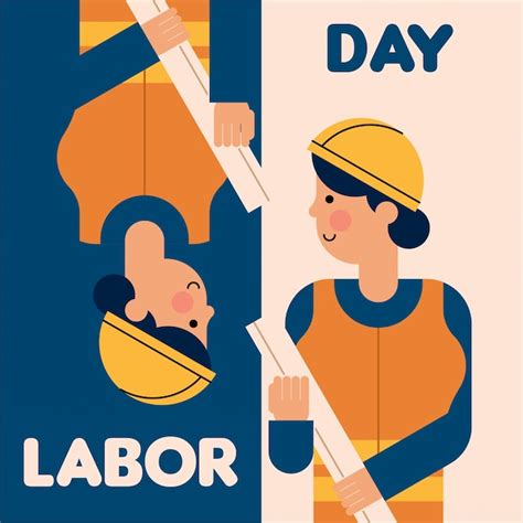 Premium Vector Labour Day Illustration With Worker Character Flat Design Background