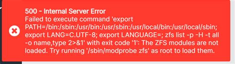 i try set up zfs on omv and get this error what can i do r