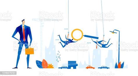 비즈니스 팀은 돋보기를 통해 도시 위를 비행하고 새로운 비즈니스 기회를 찾고 있습니다 어려운 환경에서 일하고 표준 문제 비즈니스 자문 및 지원이 아닌 문제를 해결합니다