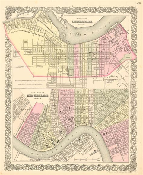 Vintage Antique New Orleans Maps Art Source International