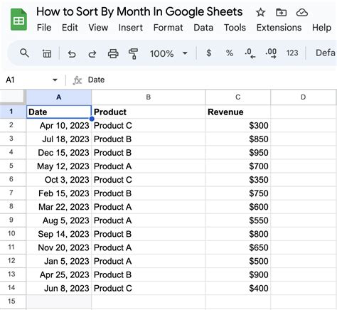 How To Sort By Month In Google Sheets