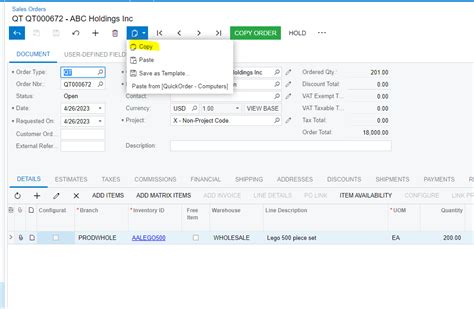 convert quote to blanket sales order type community