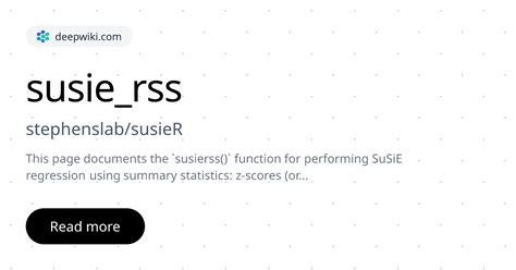 Susie Rss Stephenslab Susier Deepwiki