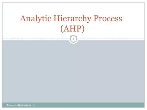 ppt analytic hierarchy process ahp powerpoint presentation free