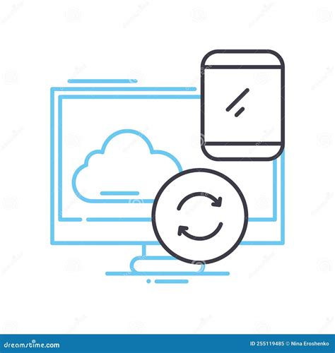Sync Between Devices Line Icon Outline Symbol Vector Illustration
