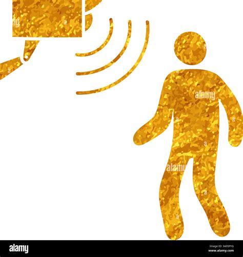 Motion Sensor Drawing In Gold Color Style Stock Vector Image And Art Alamy